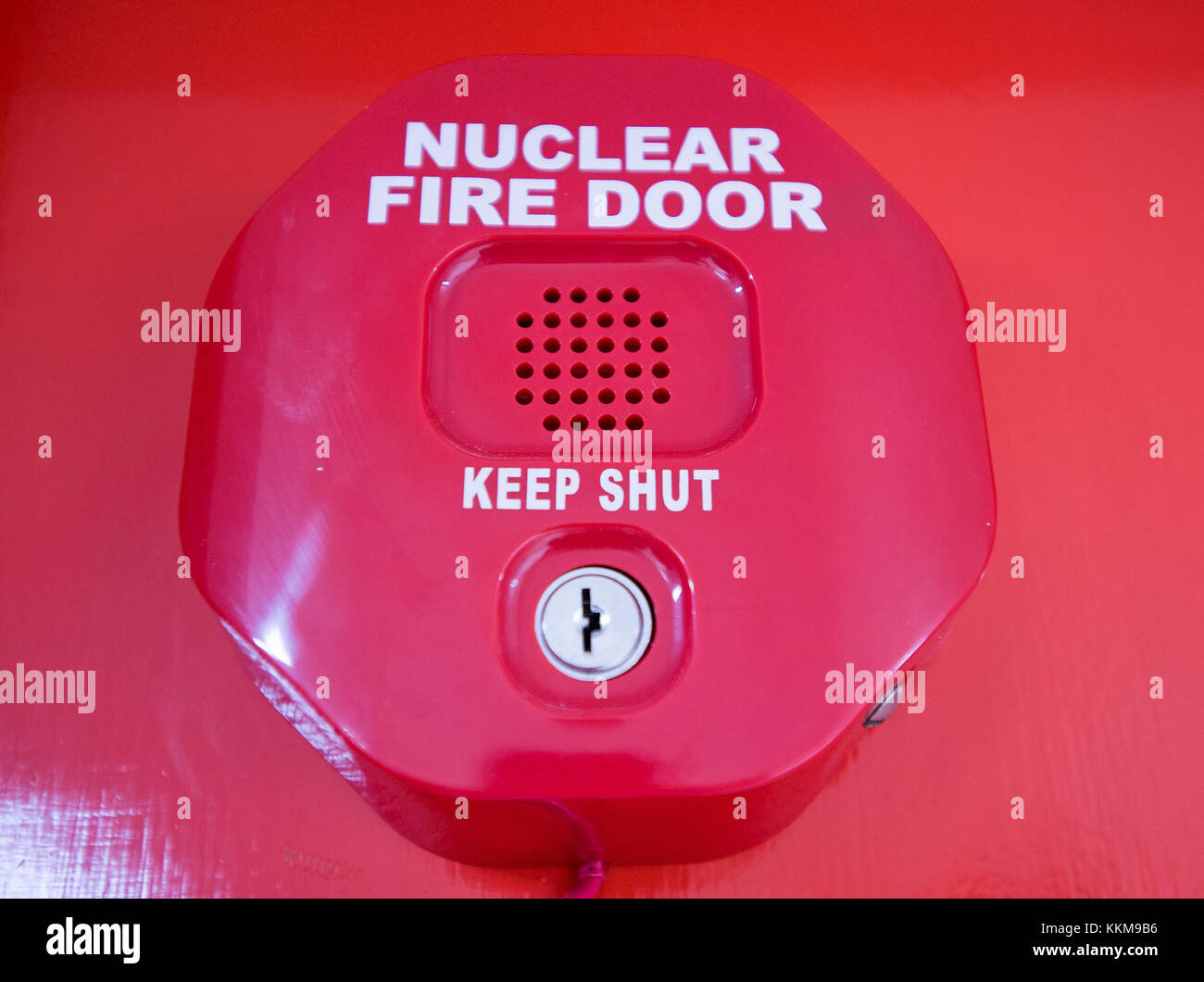 Alarm on a nuclear fire door at the Huntetston B Nuclear Power Station ...