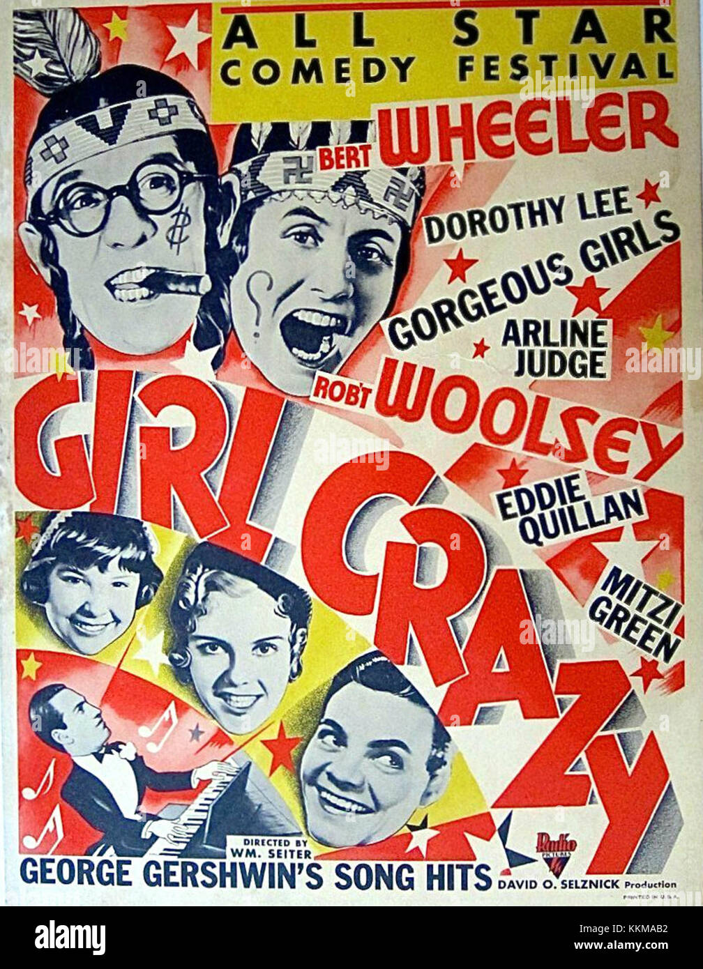 Poster for the musical comedy film *Girl Crazy*, released in the early ...