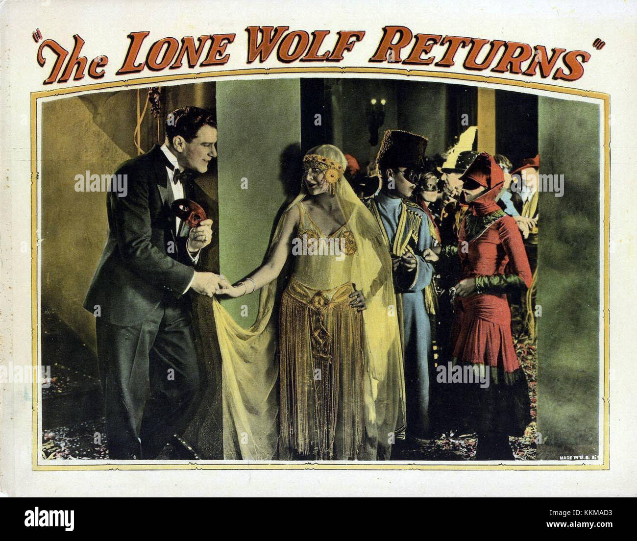 The lobby card for the film 'Lone Wolf Returns' features dramatic ...