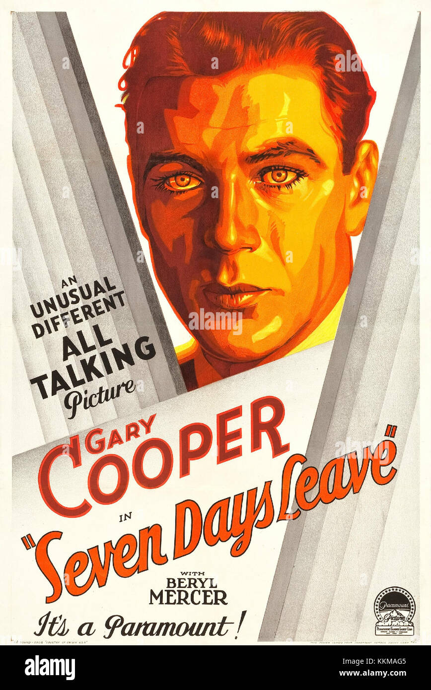 Seven Days' Leave 1930 Poster Stock Photo - Alamy