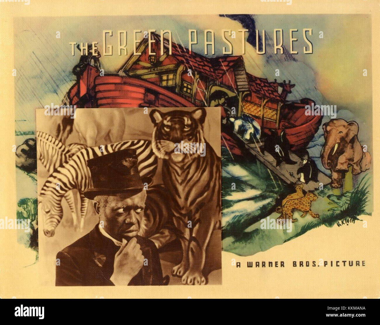 The lobby card for *Green Pastures* showcases the cast and theme of the ...