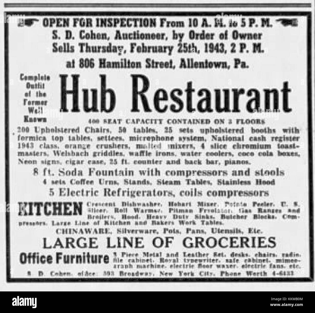 A historical photograph of The Hub Restaurant in Allentown ...