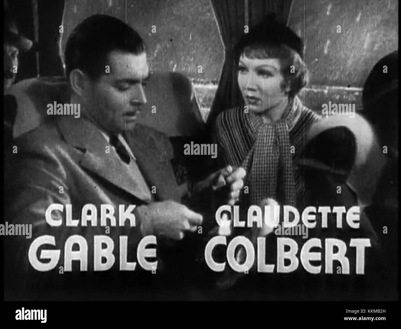 Clark gable and claudette colbert in it happened one night Black and ...