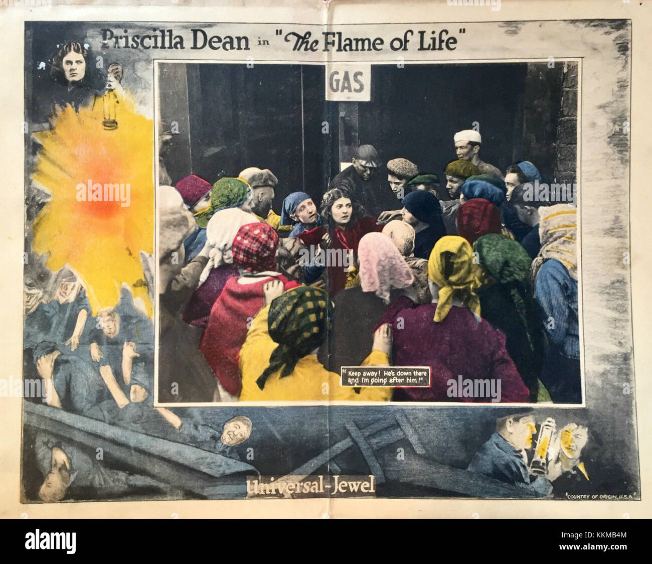 Lobby card for the film 'Flame of Life', featuring key scenes and ...