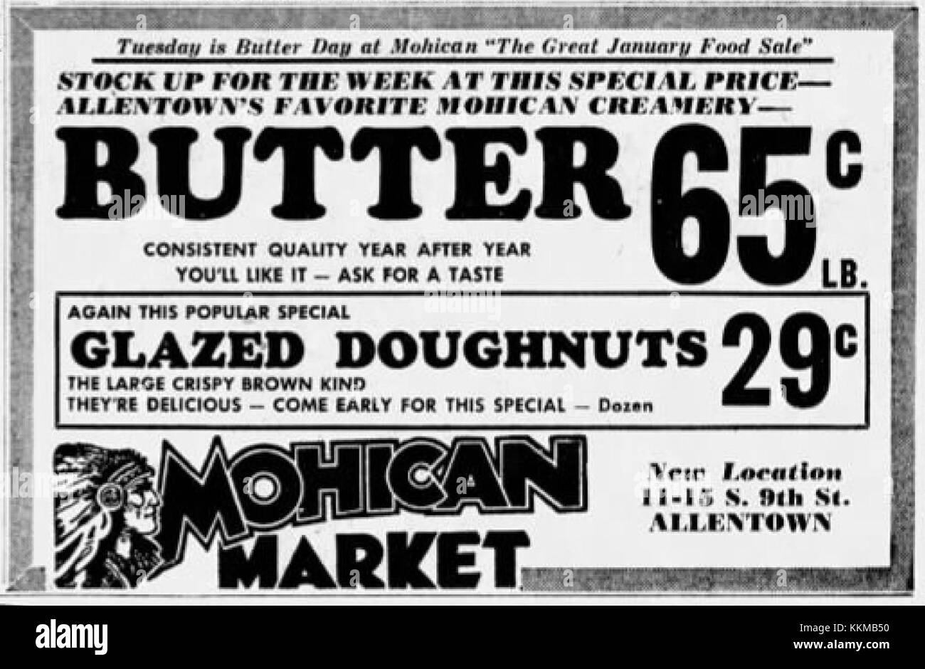 The image from January 17, 1950, captures the Mohican Market in ...