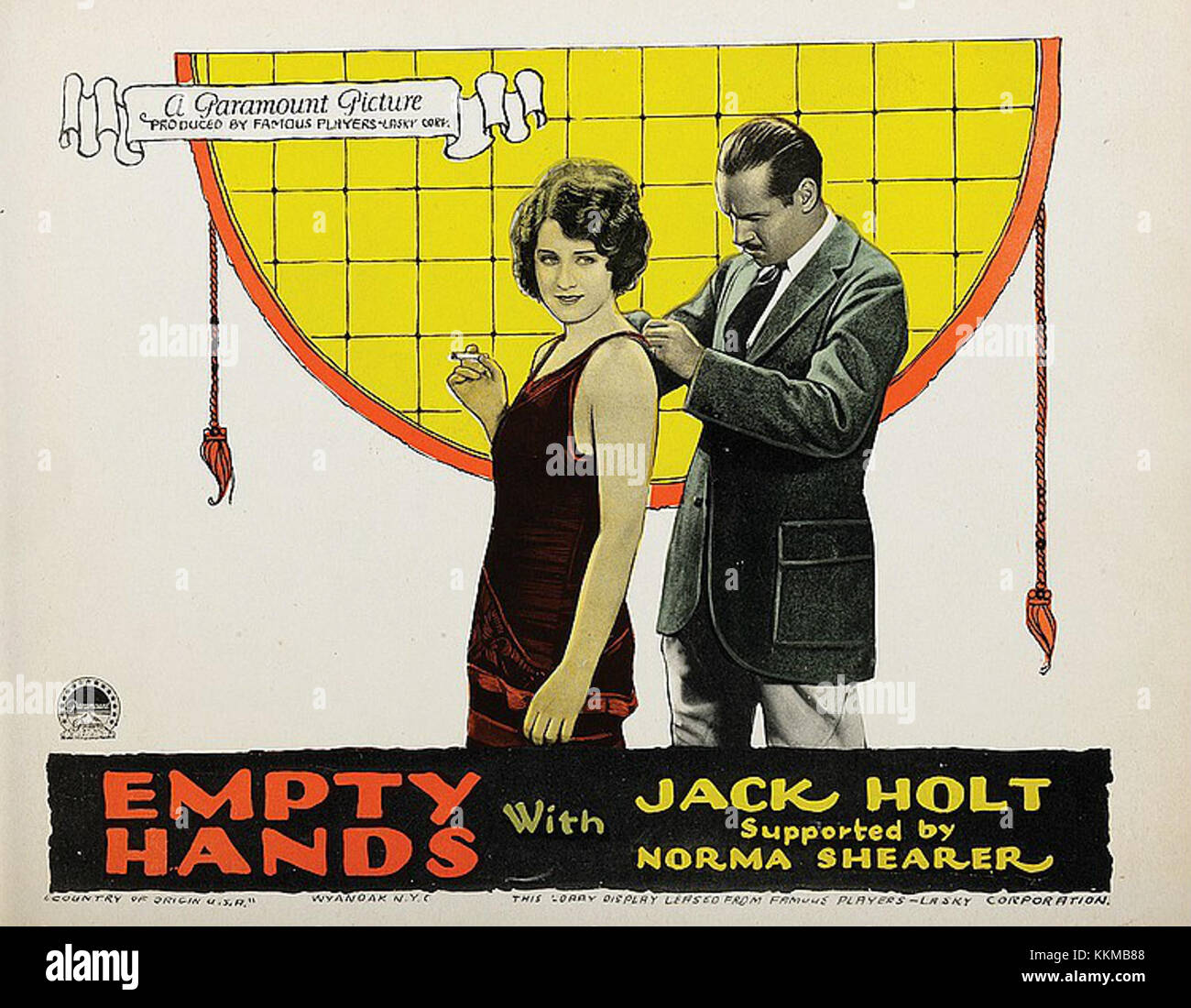 The lobby card for the film 'Empty Hands' features key promotional ...