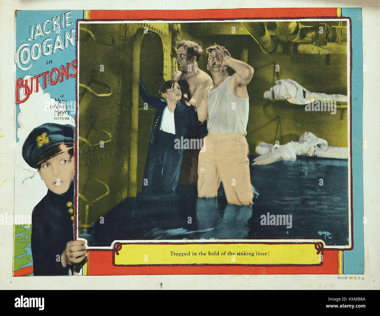 A lobby card for the film 'Buttons' depicting scenes from the movie ...