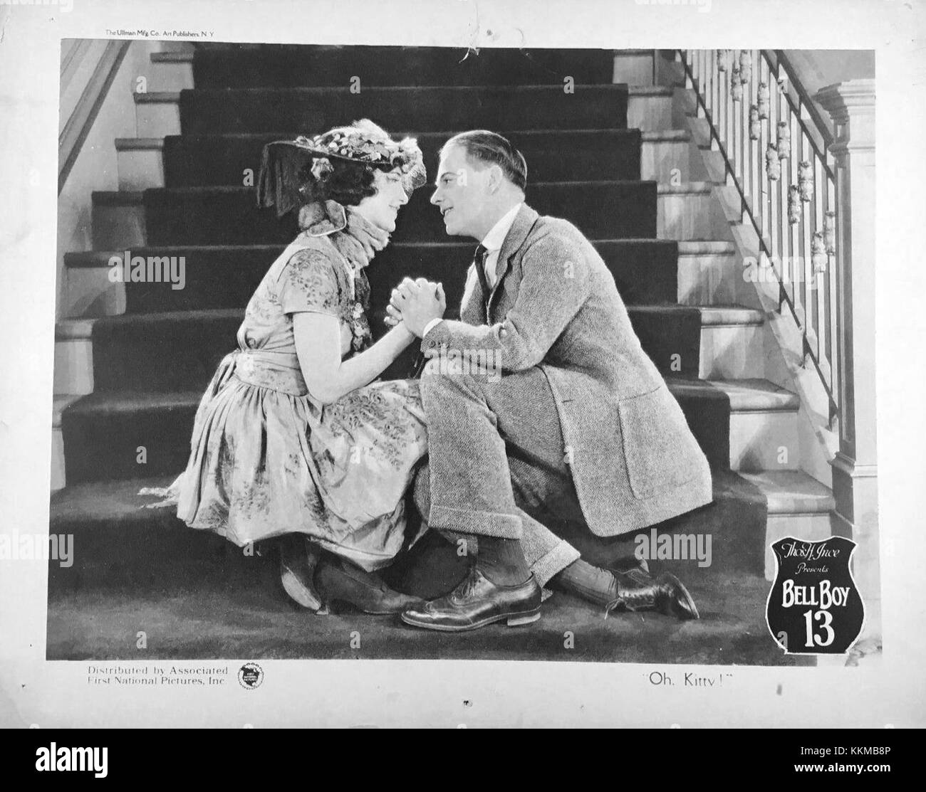 This vintage lobby card features the film *Bell Boy 13*, a silent film ...