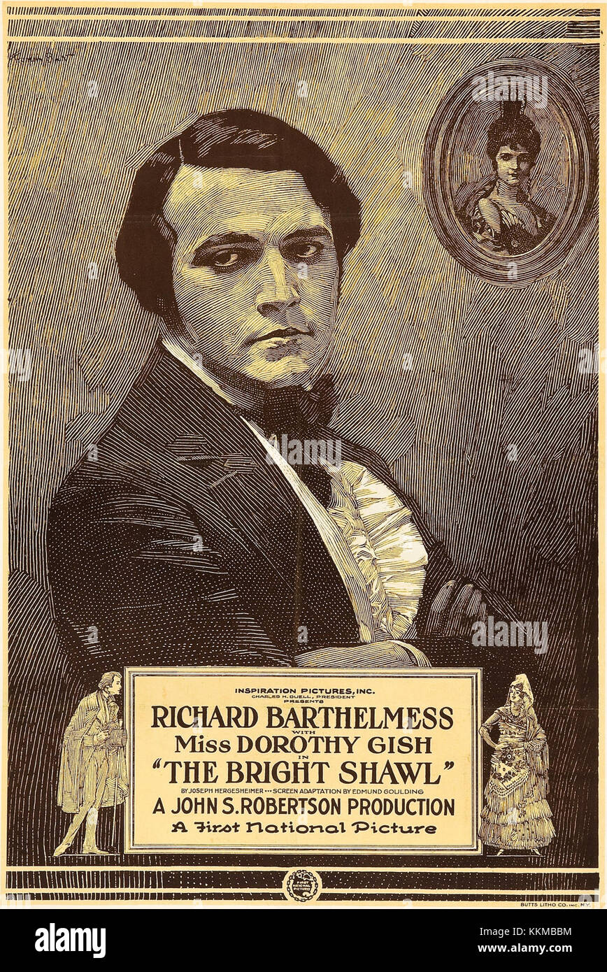 The 1923 poster for *The Bright Shawl*, a play by George Kelly ...