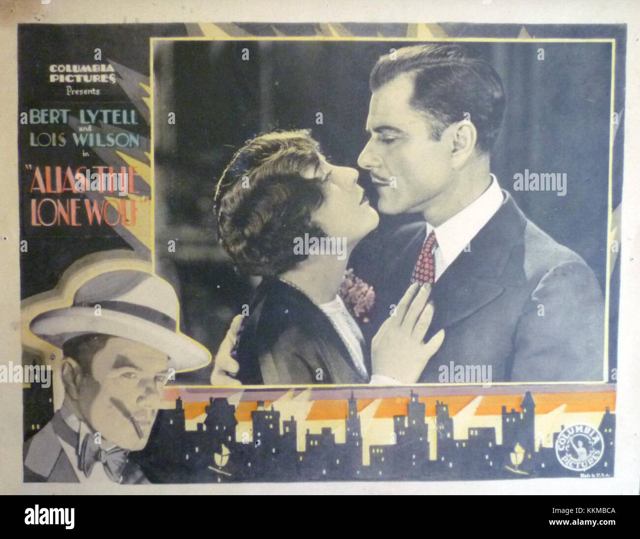 This lobby card from the 1920s film *Alias the Lone Wolf* features a ...
