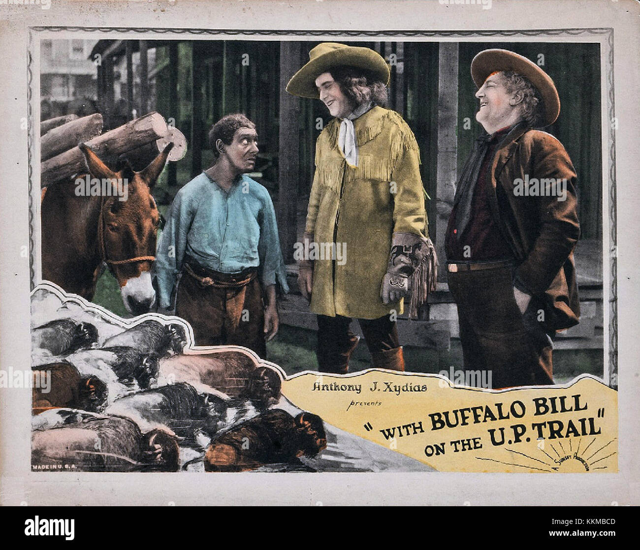A promotional lobby card for the film 'With Buffalo Bill on the UP ...
