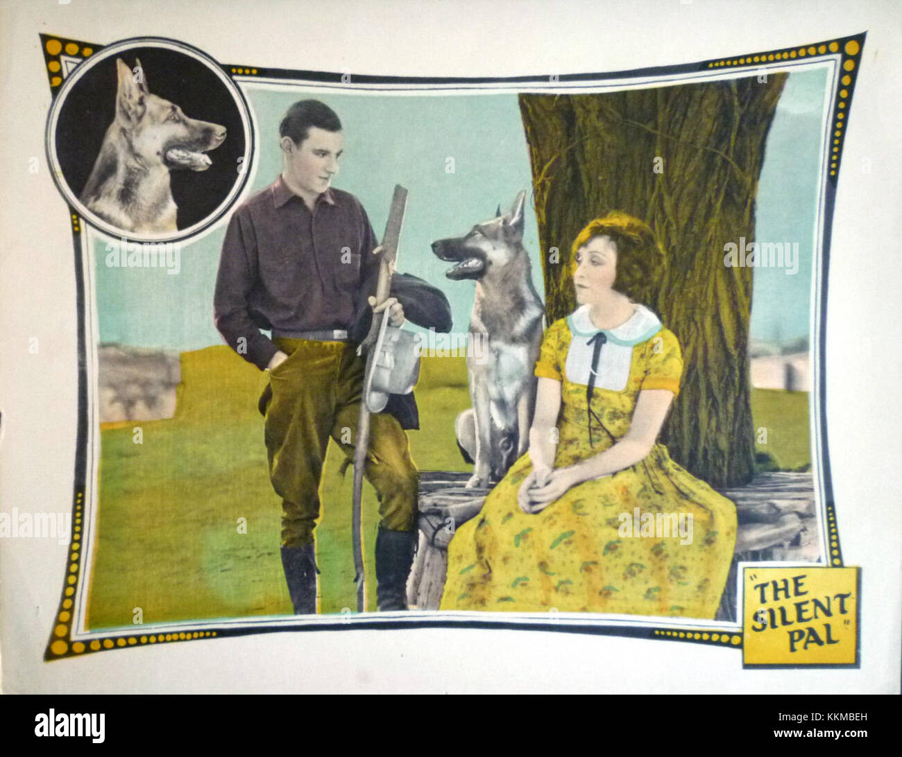 A lobby card from the 1927 silent film *Silent Pal*, featuring key promotional imagery for the ...