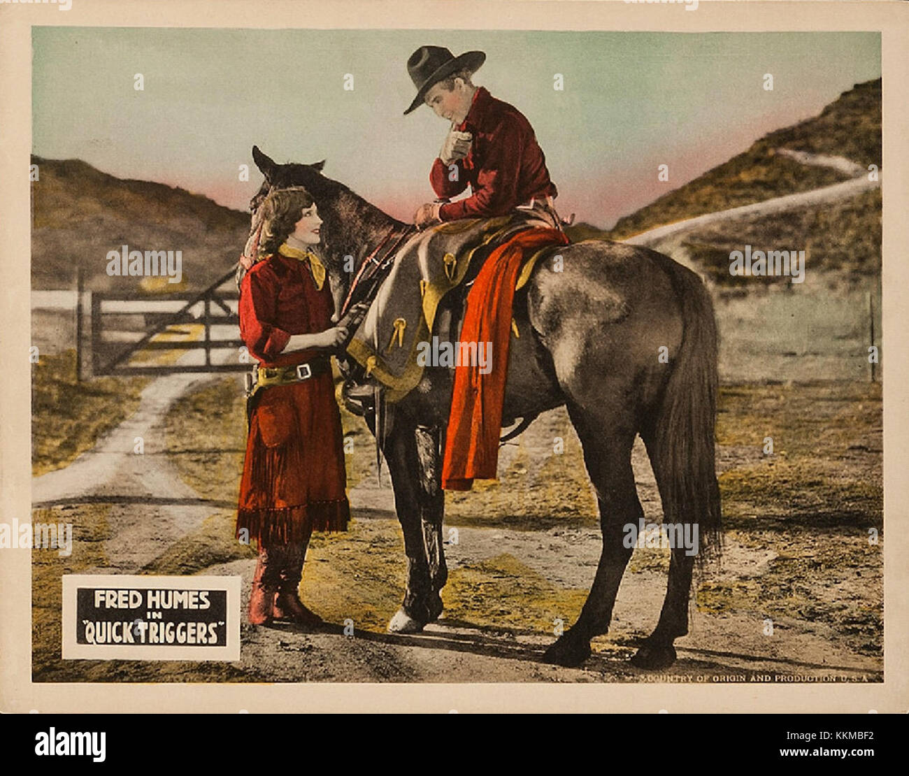 Quick Triggers is a classic Western film, and the lobby card captures a ...