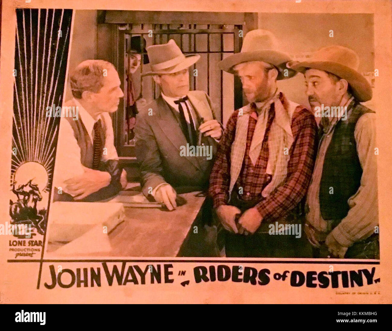 Riders of Destiny lobby card Stock Photo - Alamy