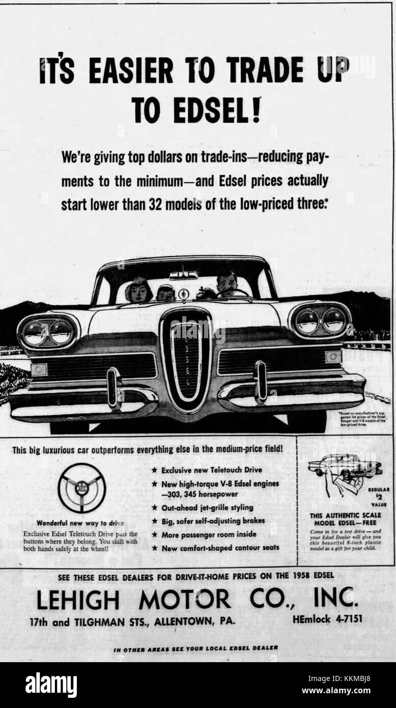 On January 22, 1958, Lehigh Motor Company in Allentown, Pennsylvania ...