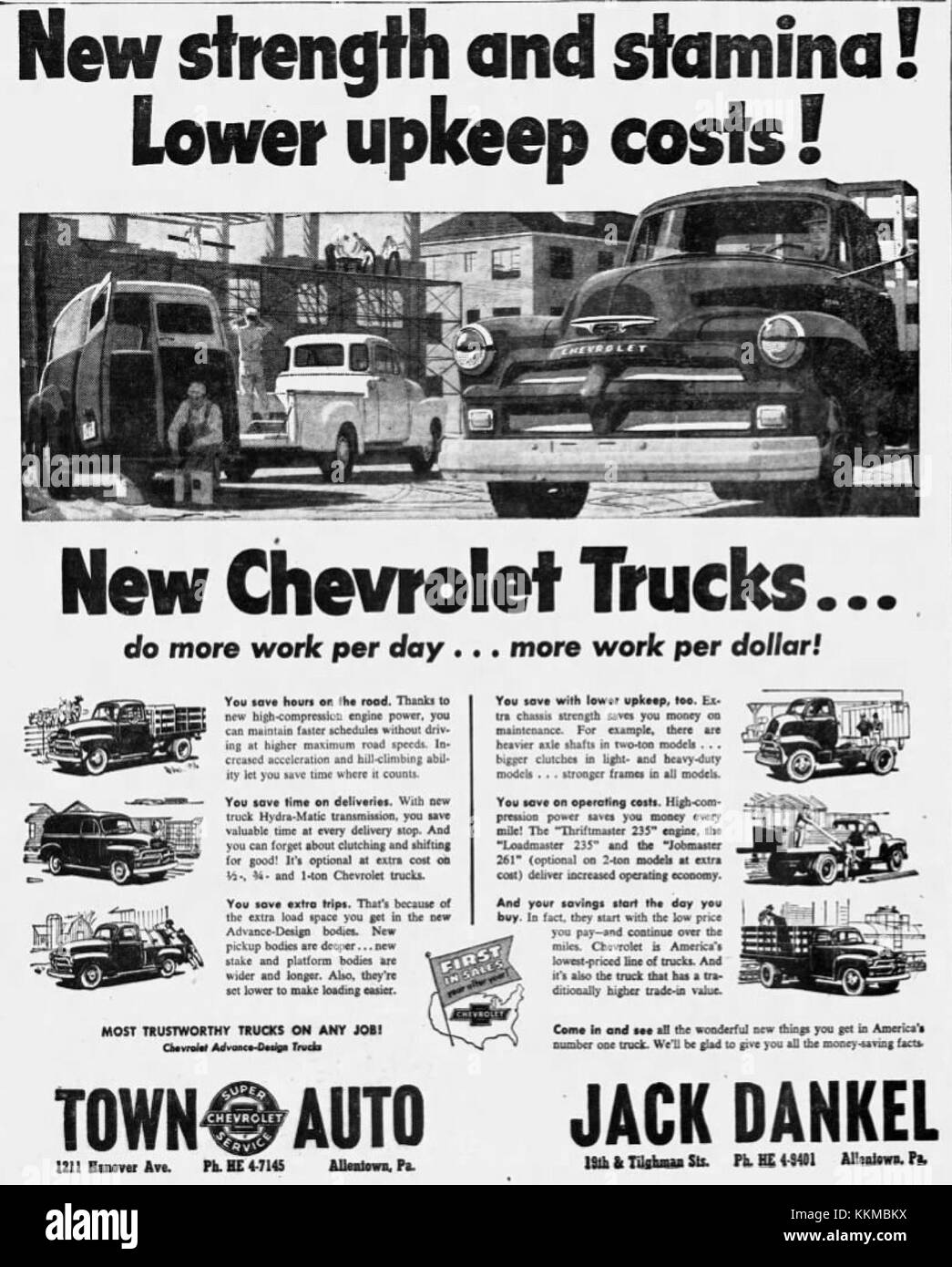 A 1954 image from Allentown, Pennsylvania, featuring the Dankel ...