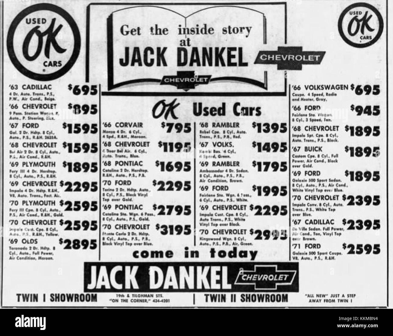 Photograph from August 3, 1972, featuring Jack Dankel Chevrolet ...