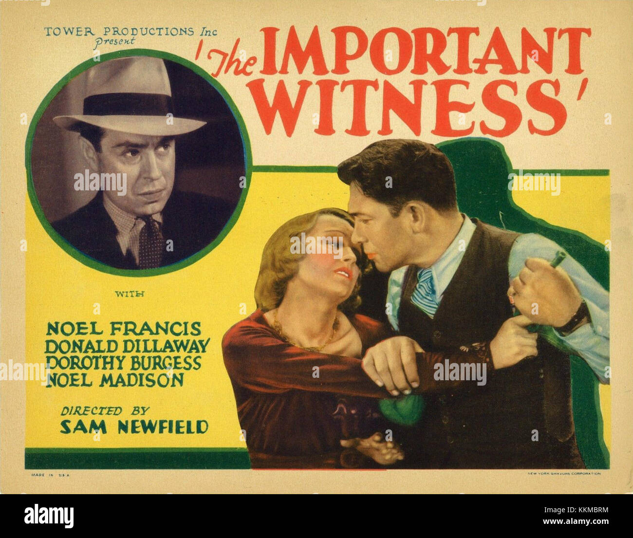 This lobby card features a promotional image from the film 'Important ...