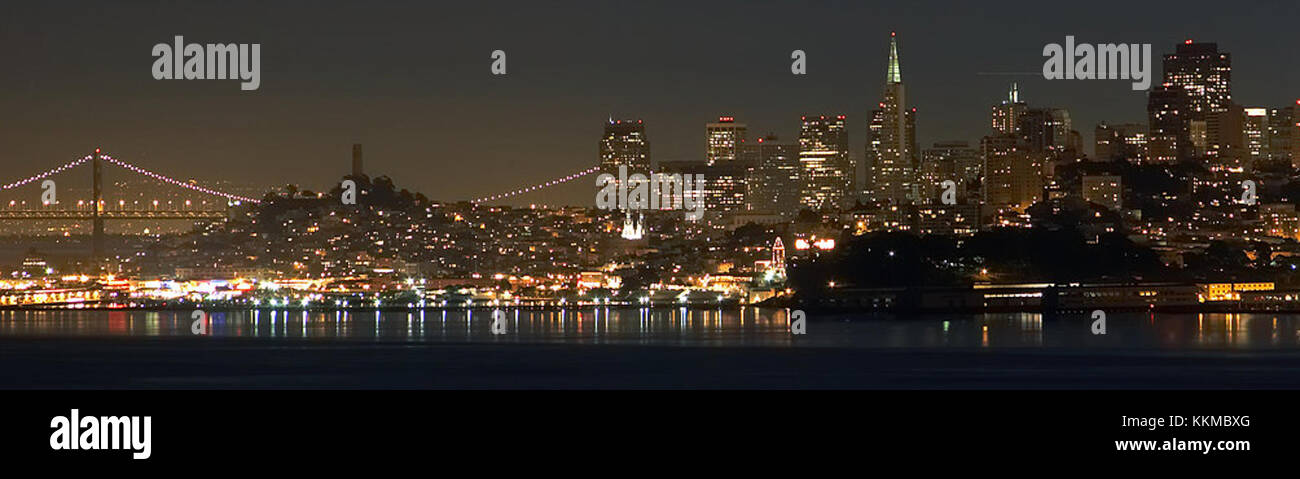 The San Francisco skyline at night offers a stunning view of the city’s ...