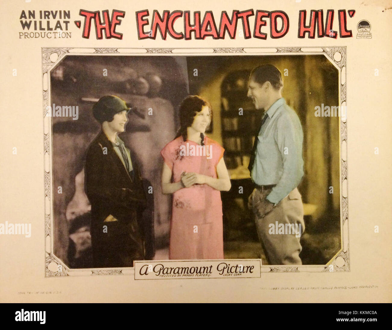 The 'Enchanted Hill' lobby card is from a classic film, capturing the ...