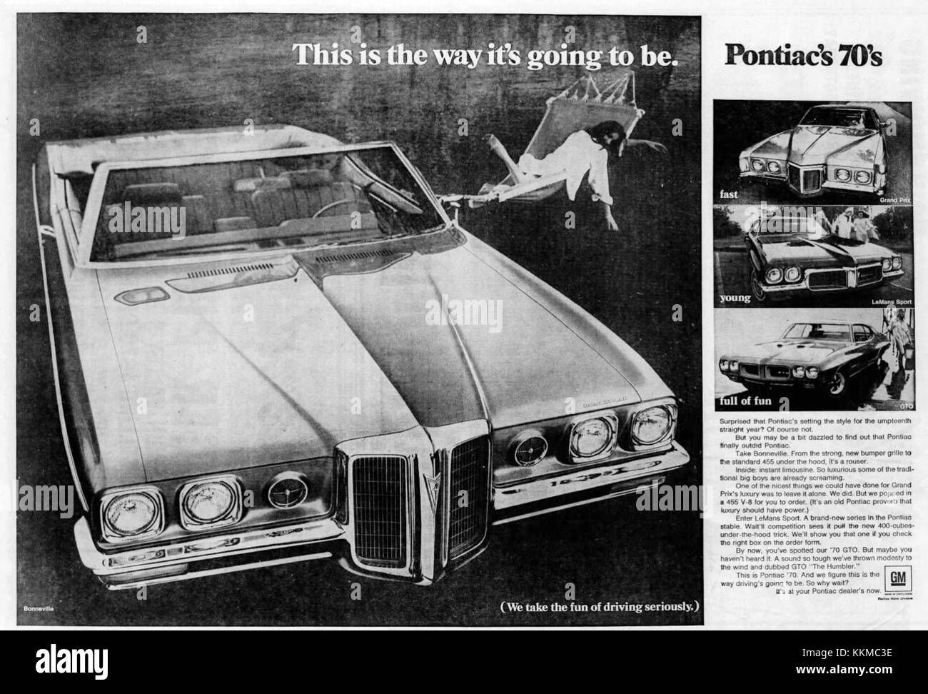 A 1969 advertisement for Knopf Pontiac, showcasing vehicles and sales ...