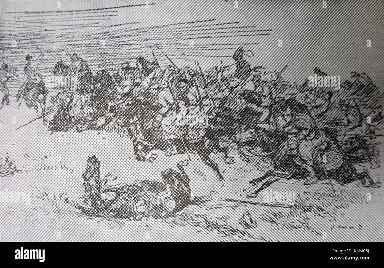 The 1916 illustration by D. Stoica depicts the Romanian cavalry in the ...