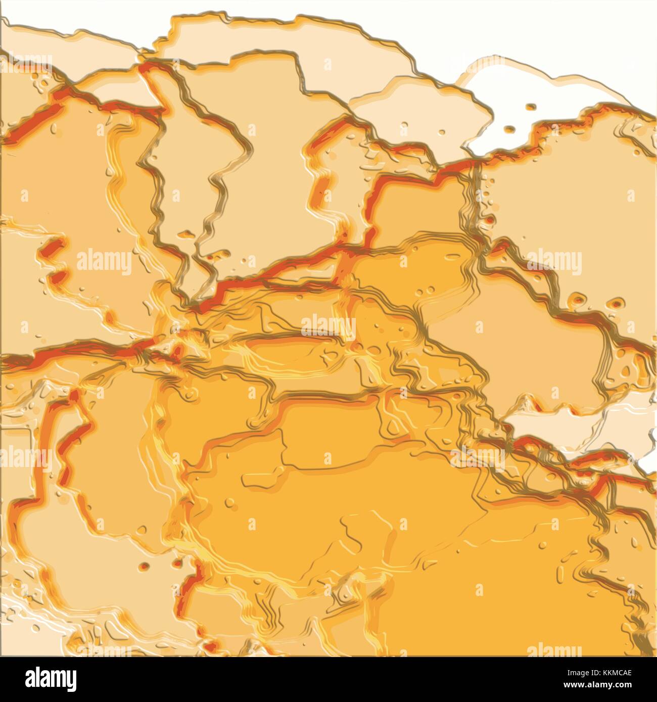 orange colored 3D landscape map pattern in different shades, vector ...