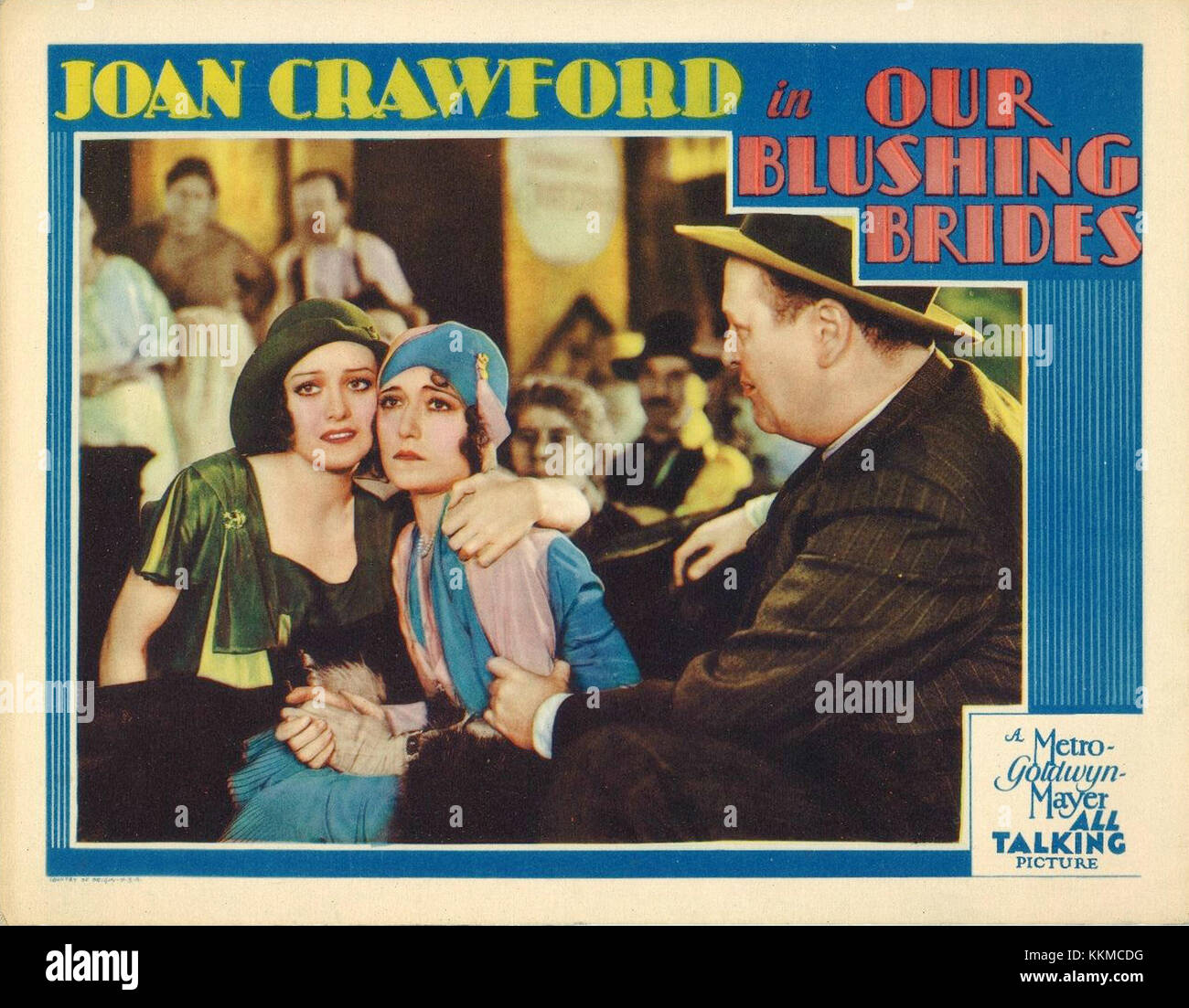 A promotional lobby card for the 1930 film 'Our Blushing Brides ...