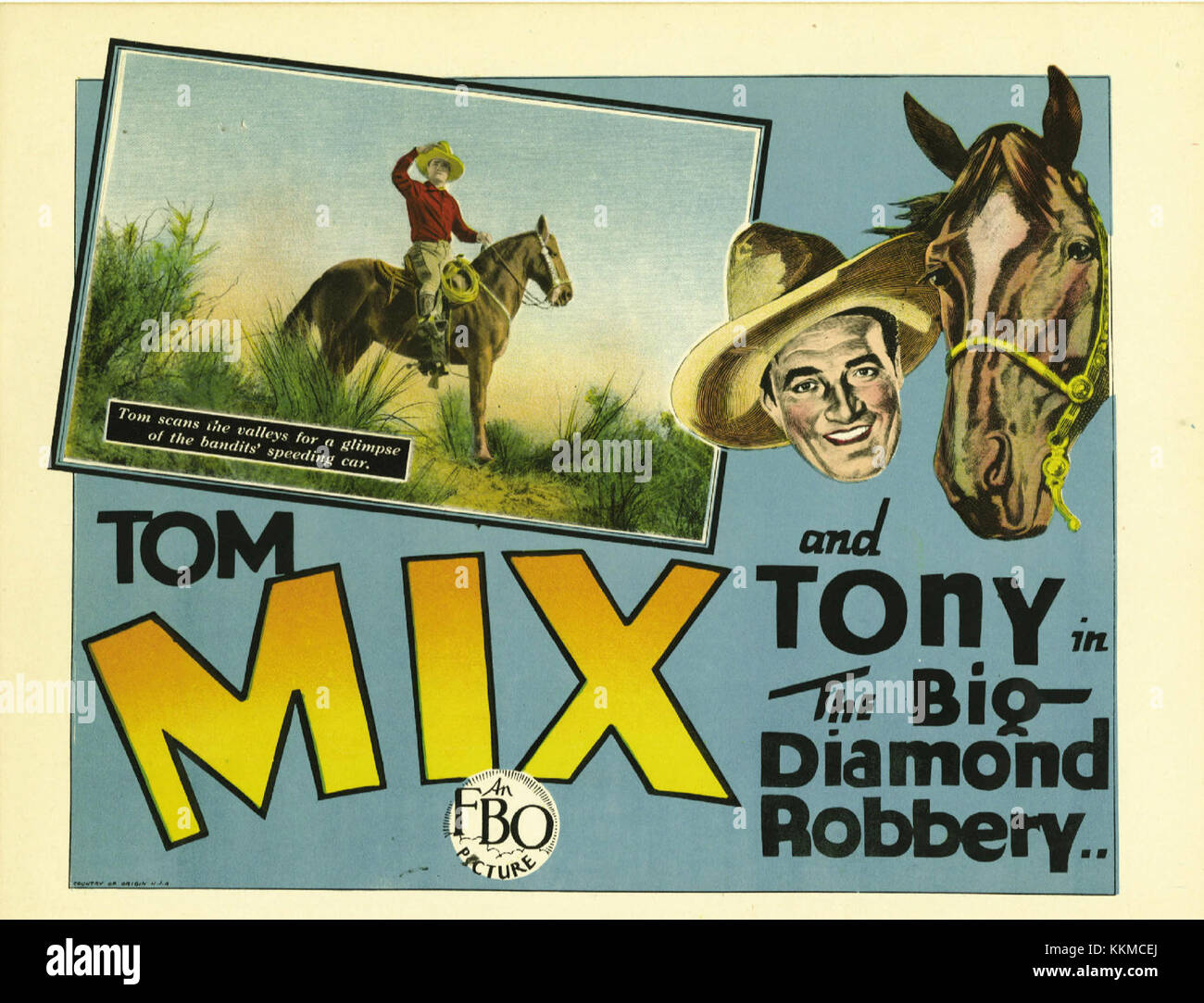 A lobby card from the film 'Big Diamond Robbery,' showcasing key scenes ...