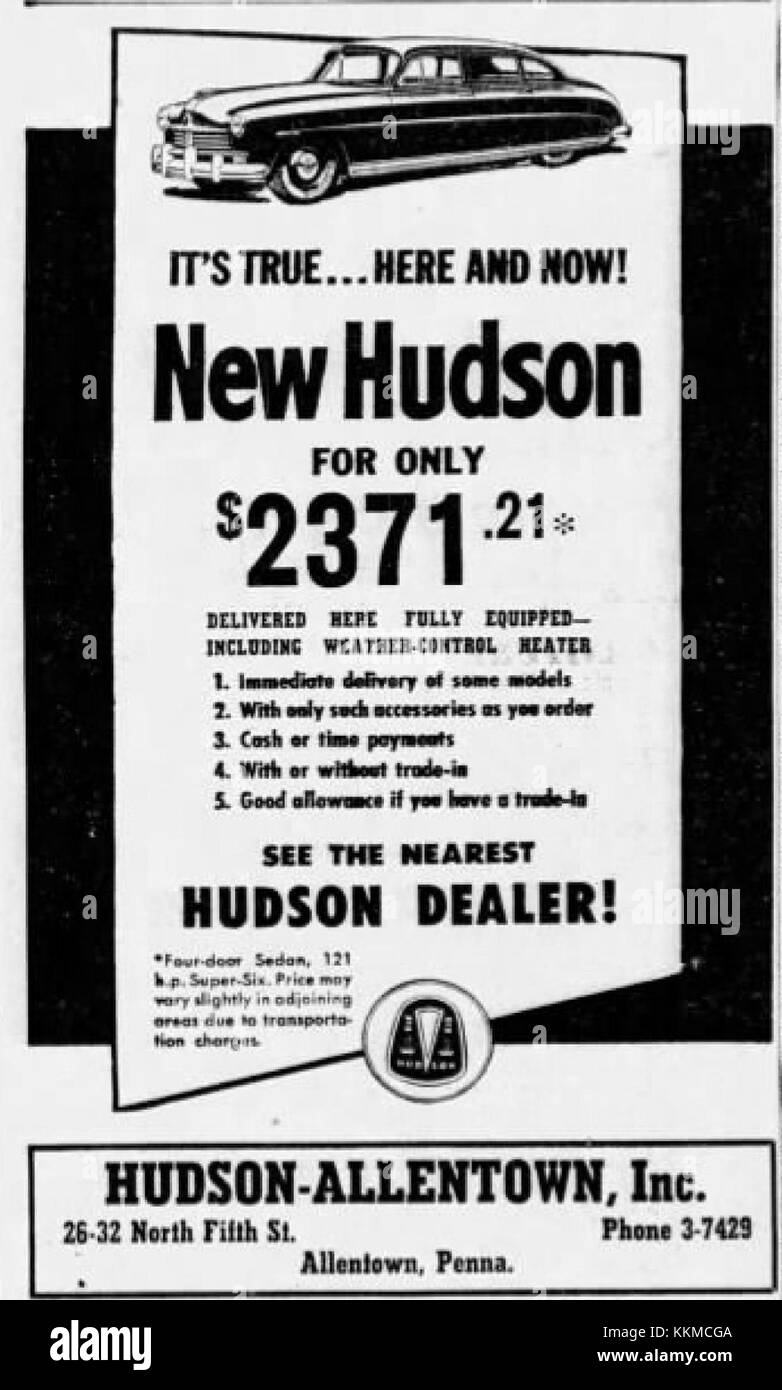 This image from December 30, 1948, shows a Hudson car from Allentown ...