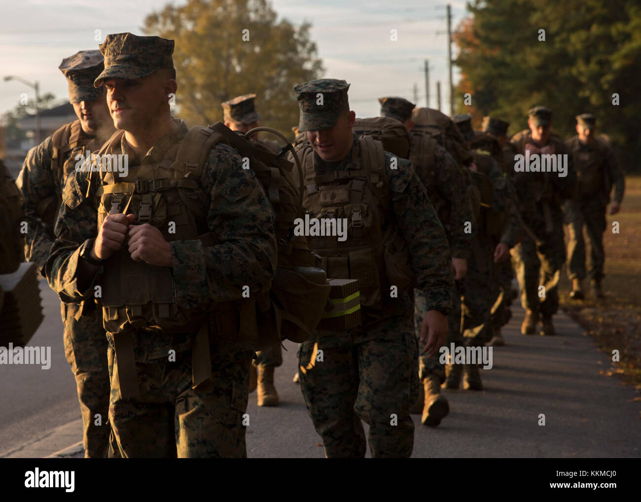 U.S. Marines with Headquarters Company, Headquarters Battalion, 2d ...