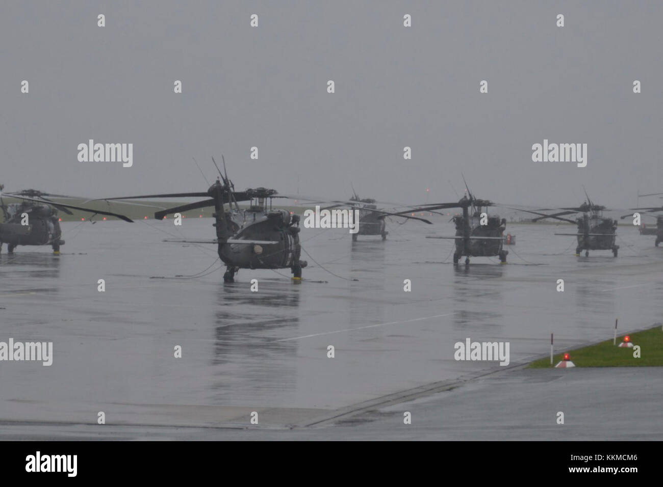 On a cold, windy, rainy afternoon, Black Hawk helicopters from the 2 ...
