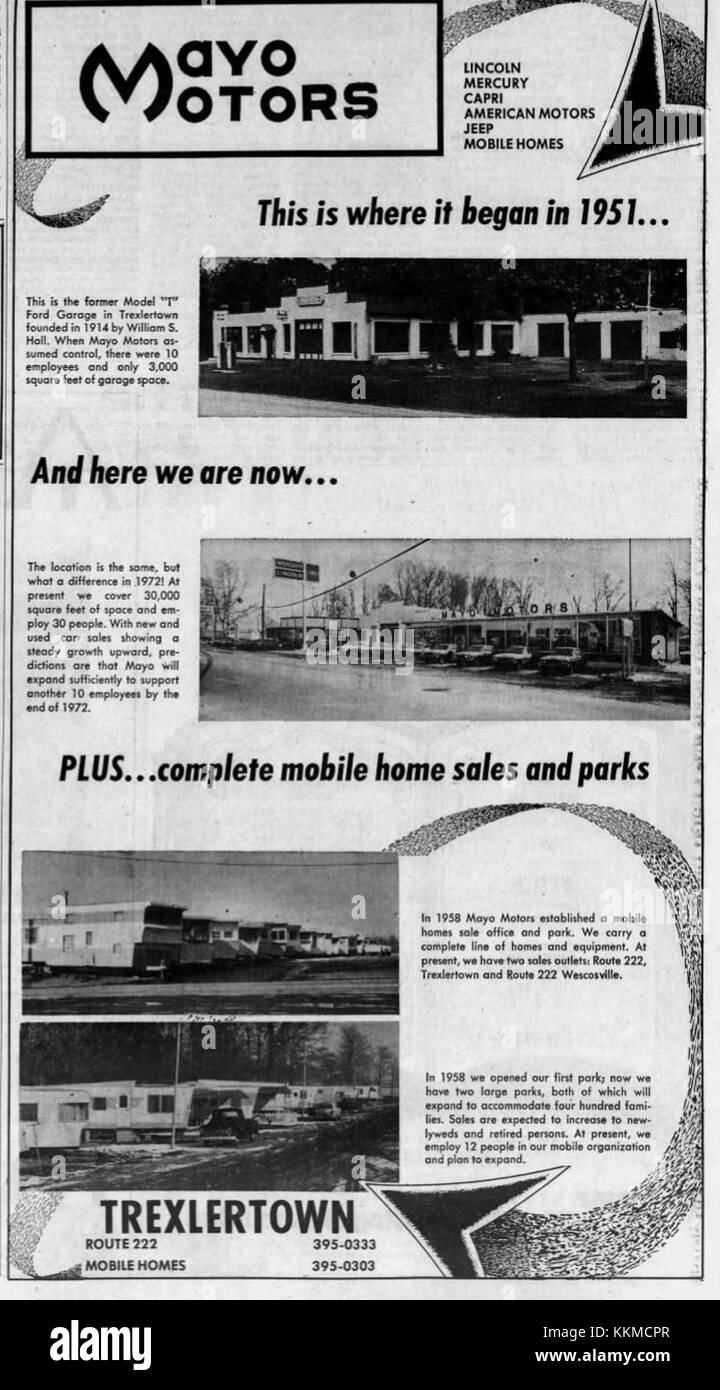 The 1972 Mayo Motors advertisement, photographed on September 27th in ...