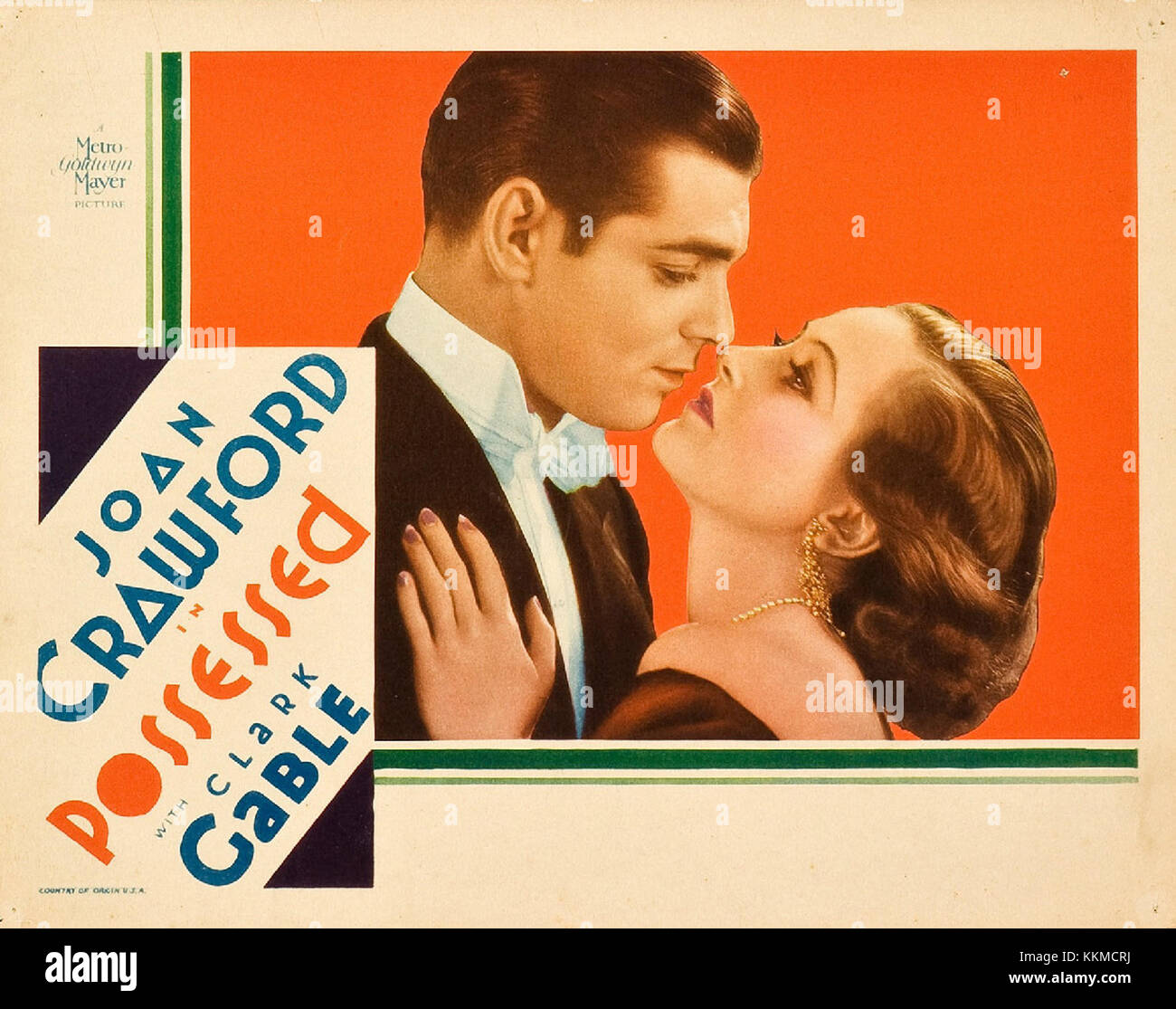 A promotional lobby card for the film 'Possessed,' featuring an image ...