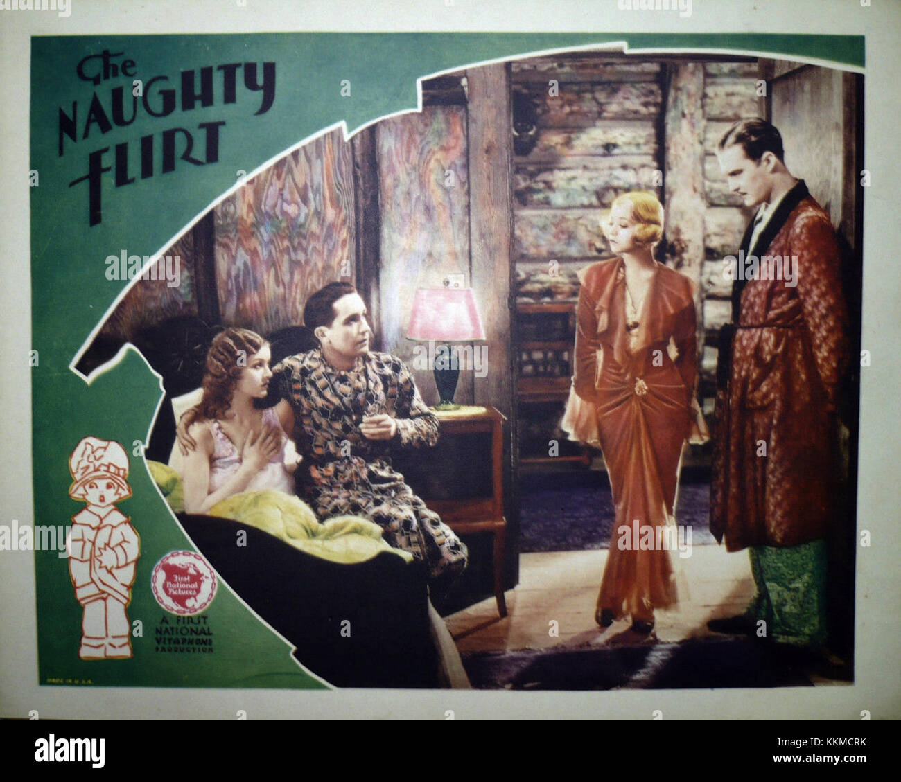 This lobby card promotes the film *Naughty Flirt*, a comedy film likely ...