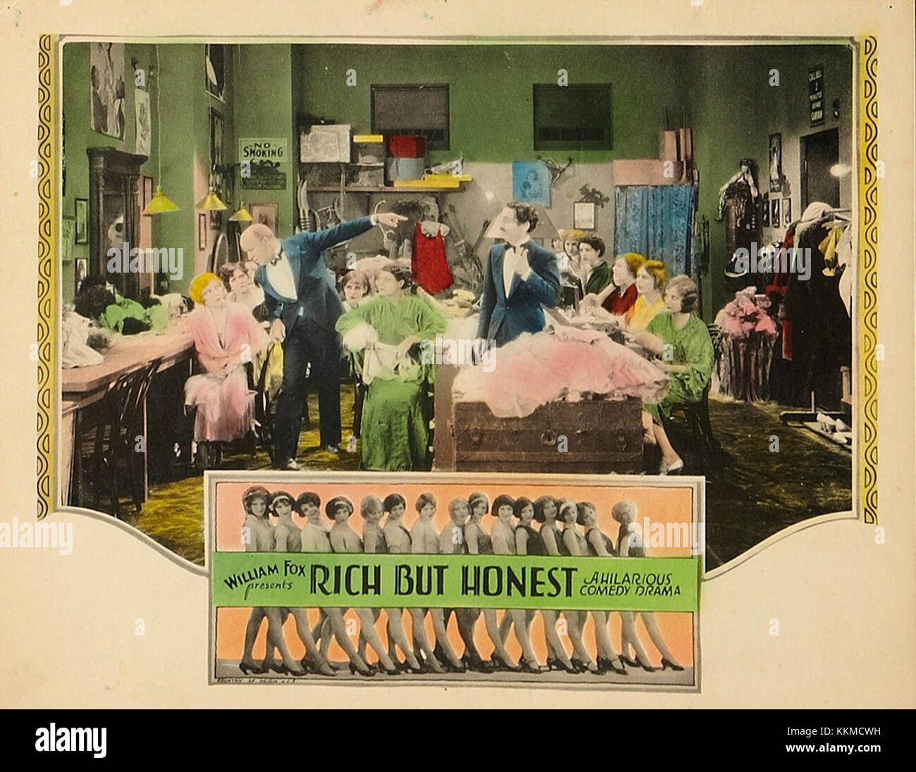 Lobby card for the film 'Rich But Honest,' showcasing the actors and ...