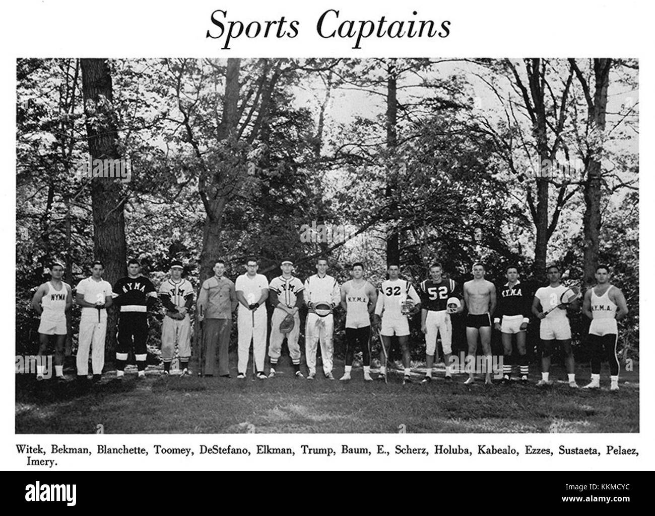 The 1964 NYMA Sports Captains photo captures the leadership and ...