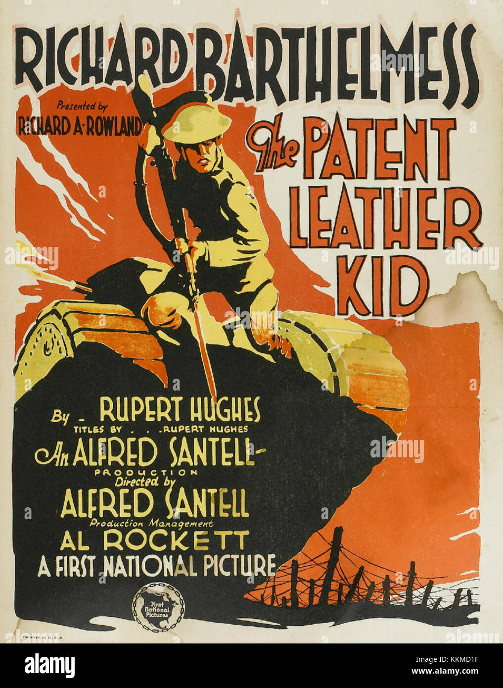 A vintage poster of 'The Patent Leather Kid', a 1927 American silent ...