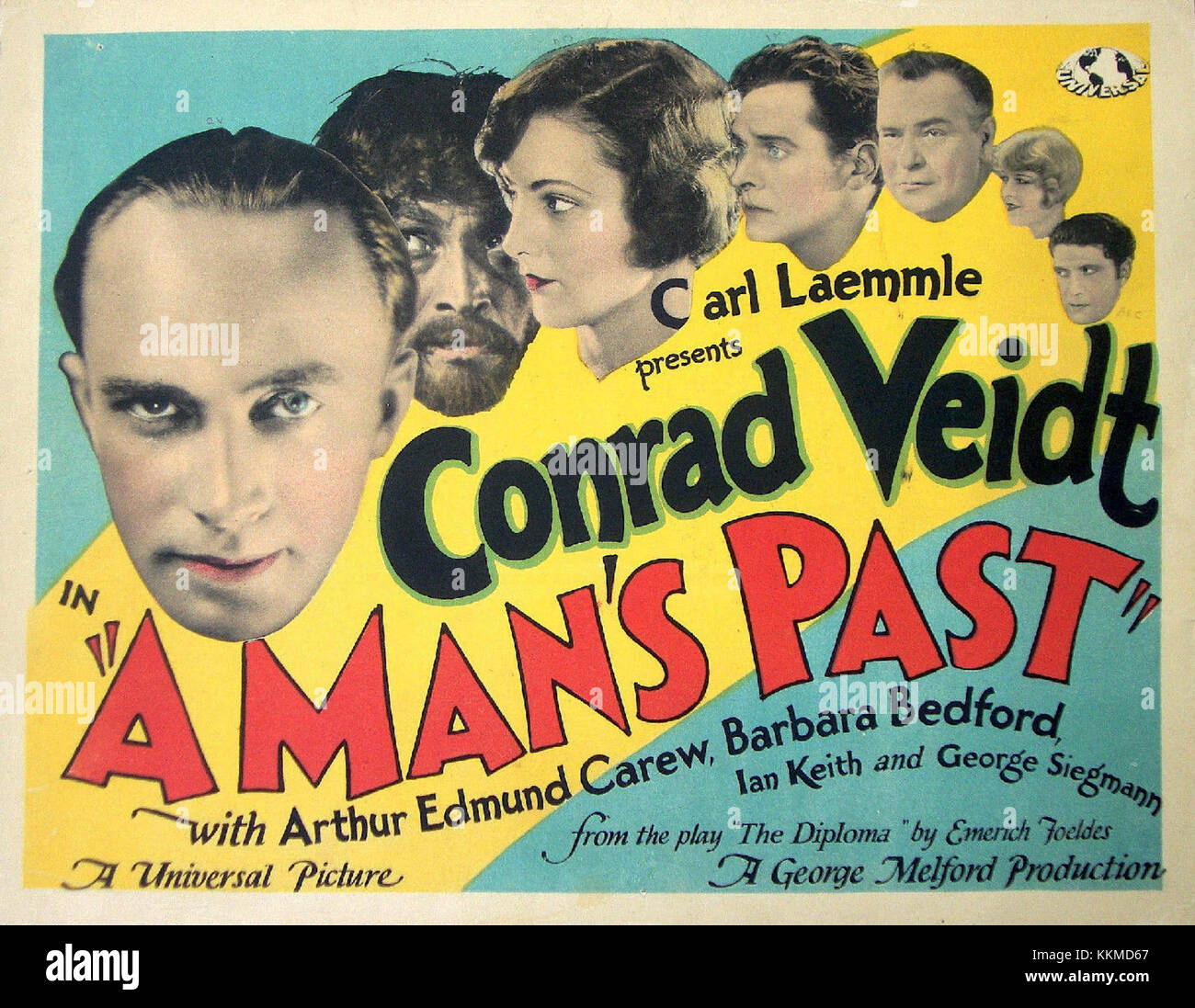 A lobby card from the film 'A Man's Past,' showcasing the key visual ...