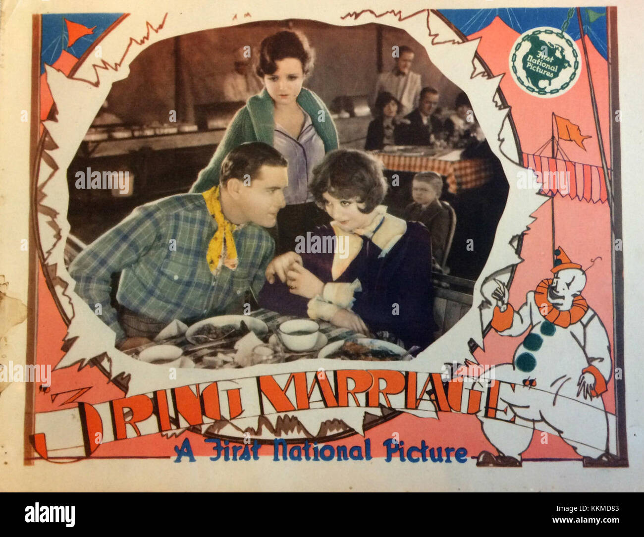 This 1954 lobby card from the film *Three Ring Marriage* features ...