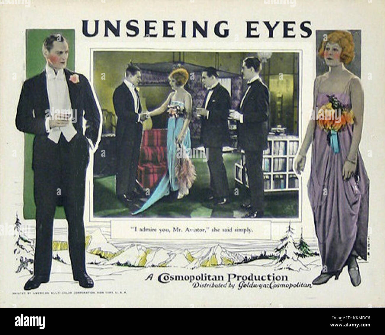 The 'Unseeing Eyes' lobby card is a promotional piece from the 1920s ...
