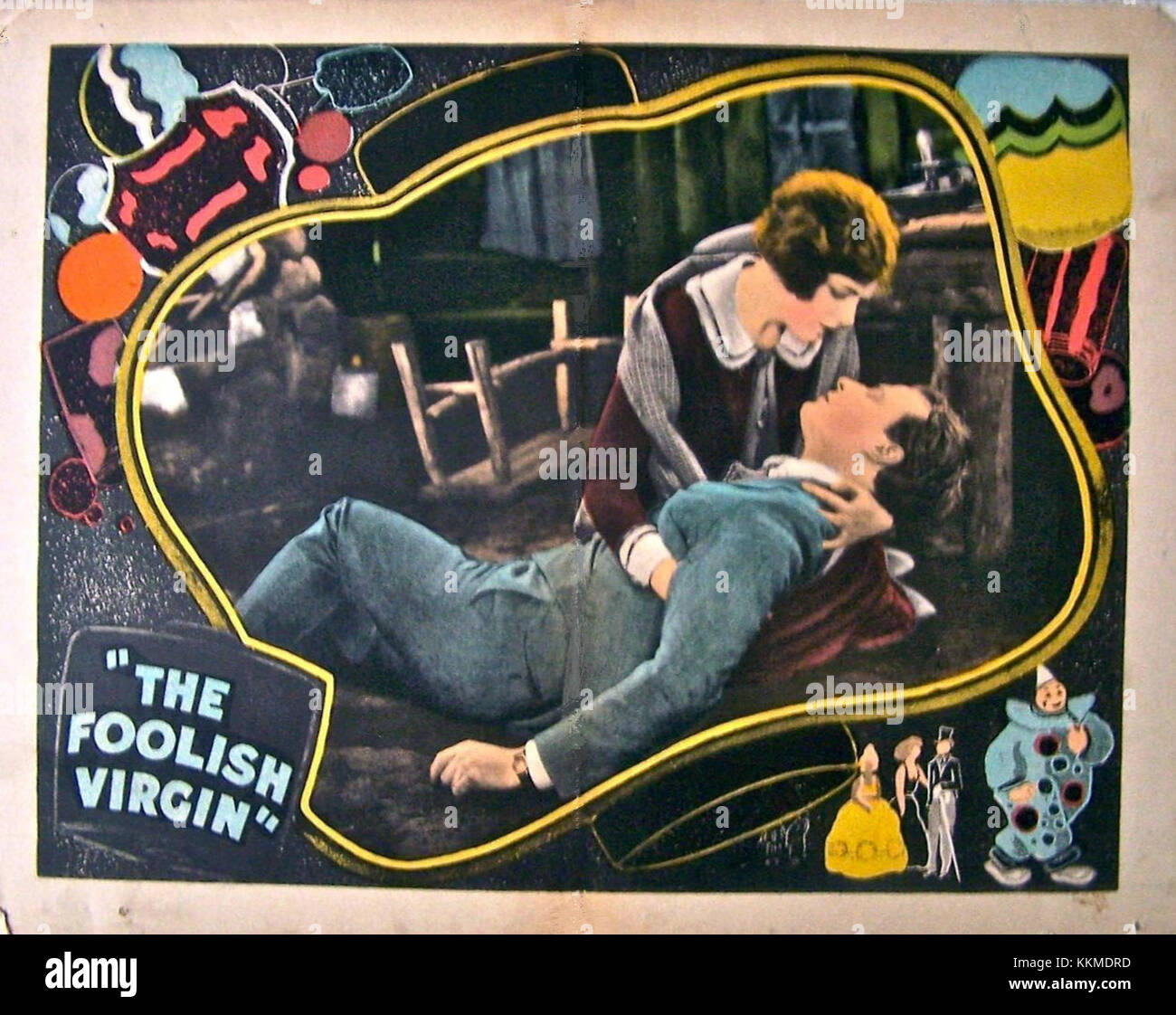 A lobby card from the film 'Foolish Virgin,' likely depicting key ...