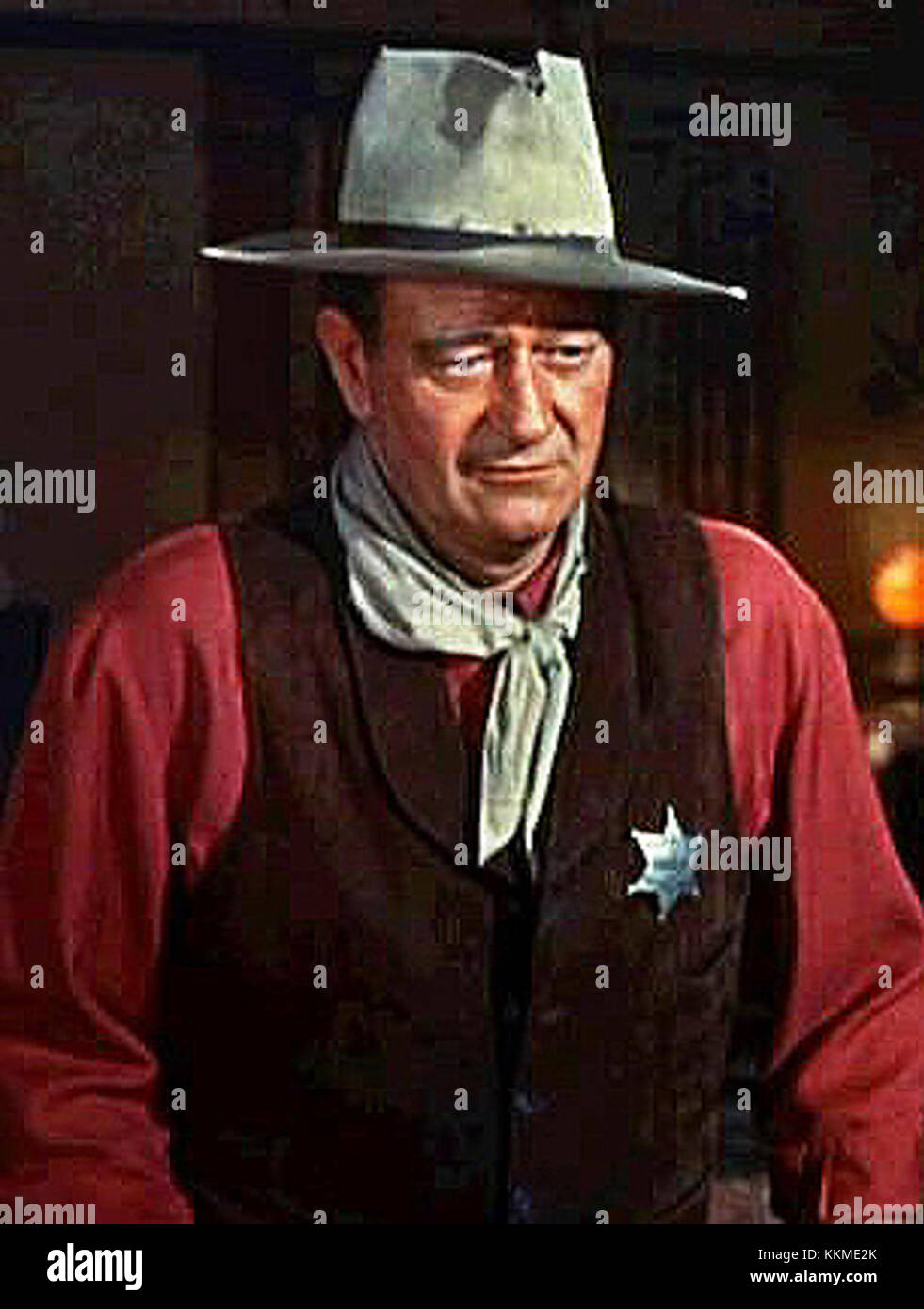 A portrait of John Wayne, the iconic American actor known for his roles ...