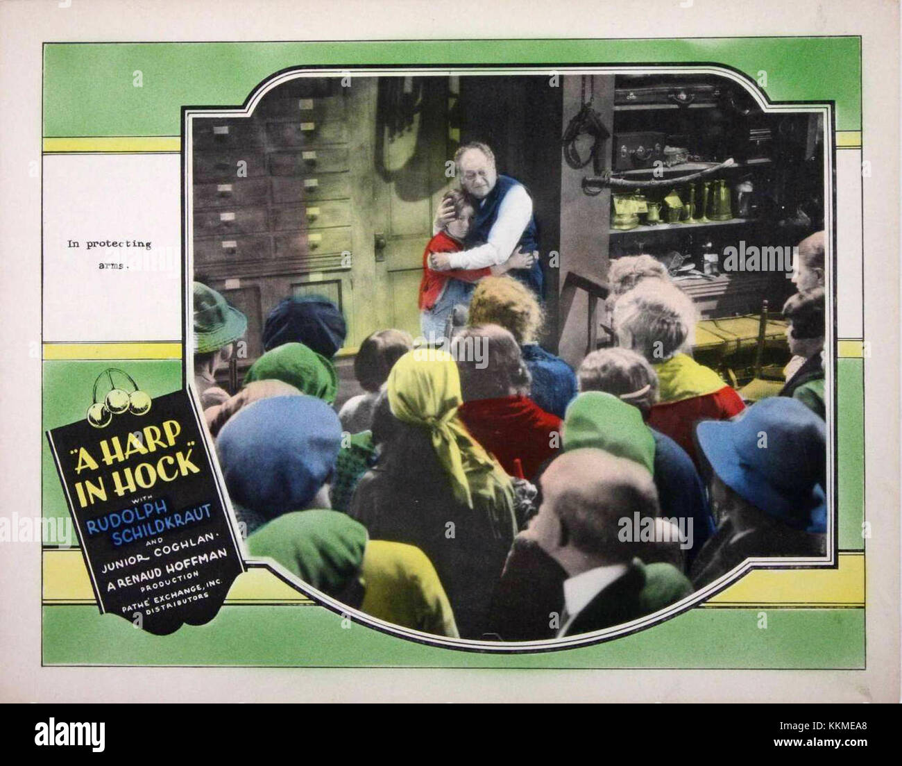 This image features a lobby card for the film 'Harp in Hock', showing a ...