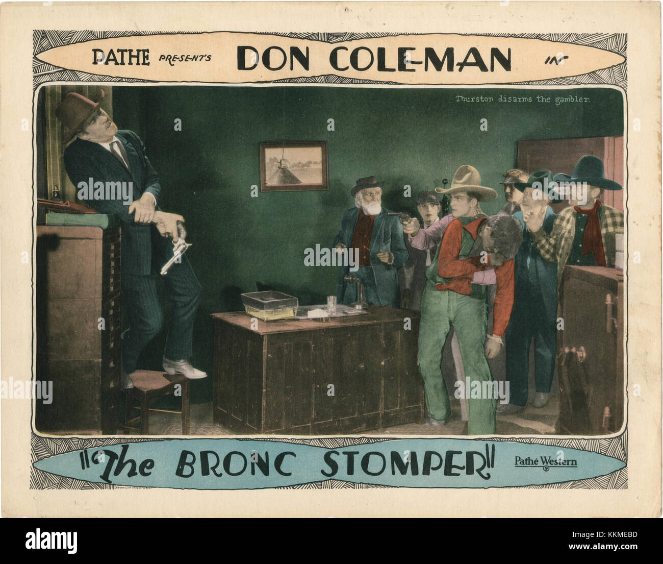 The Bronc Stomper lobby card is a promotional item from a movie, likely ...