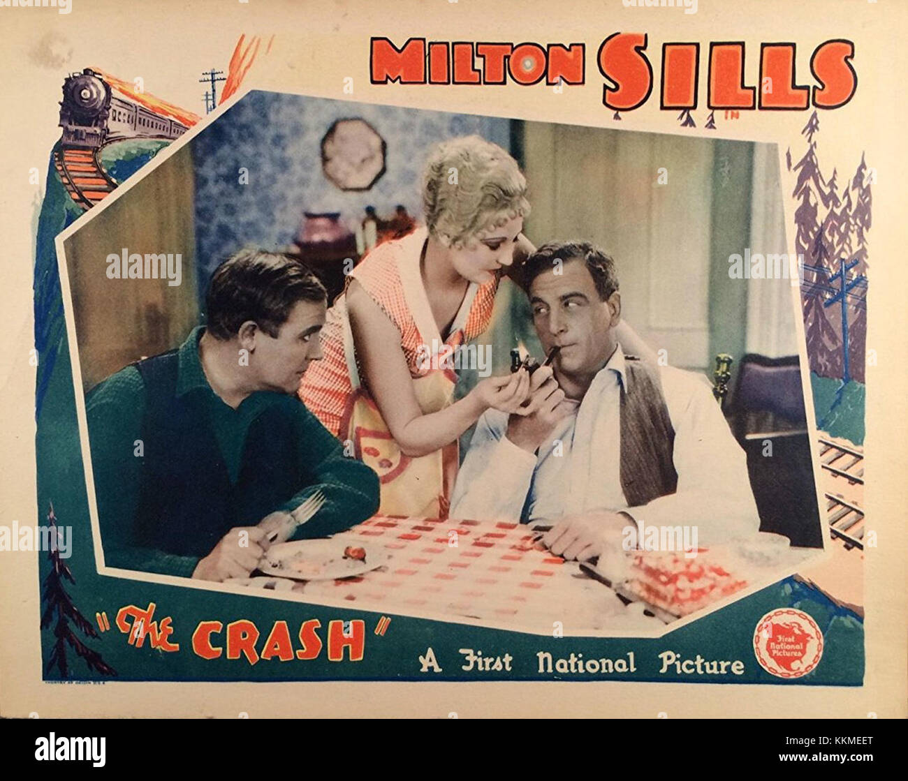 This crash lobby card features imagery from a film scene depicting a ...