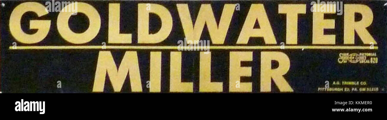 This bumper sticker features the campaign slogan of Barry Goldwater, a ...