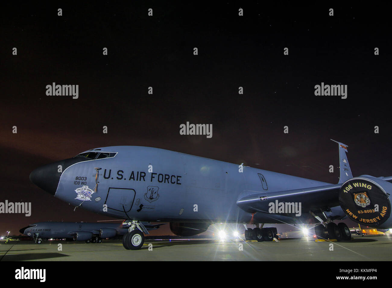 New Jersey National Guard KC-135R Stratotankers from the 108th Wing sit ...