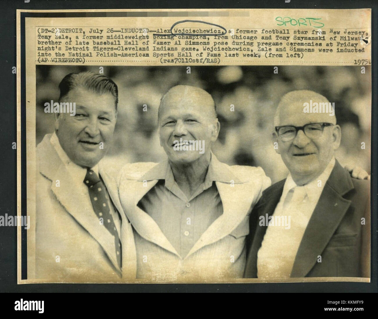 This image features boxing champions Alex Wojciechowicz, Tony Zale, and ...