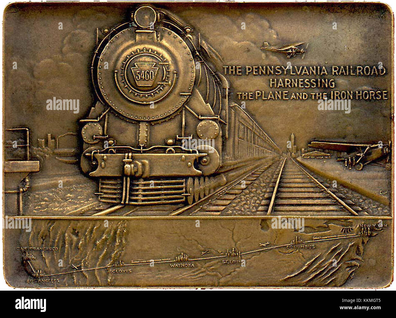 The PRR TAT Rail-Air Passenger Service Brass Paperweight from 1929 is a ...